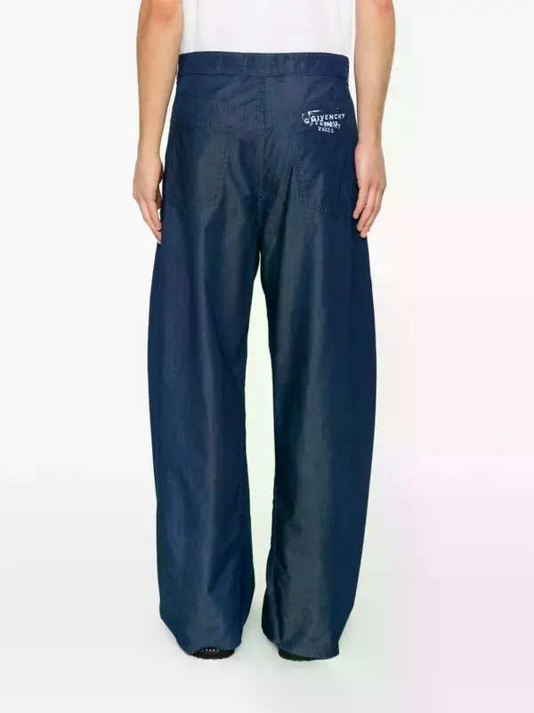 Givenchy Logo Print Wide Leg Trousers