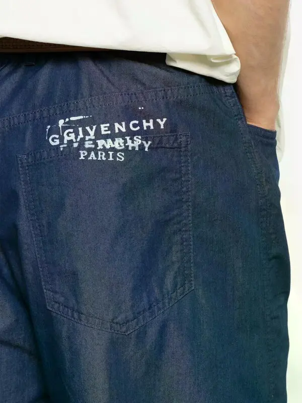 Givenchy Logo Print Wide Leg Trousers