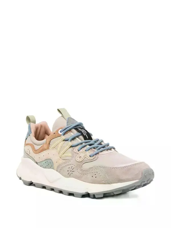 FLOWER MOUNTAIN Panelled Perforated Sneakers - Neutrals
