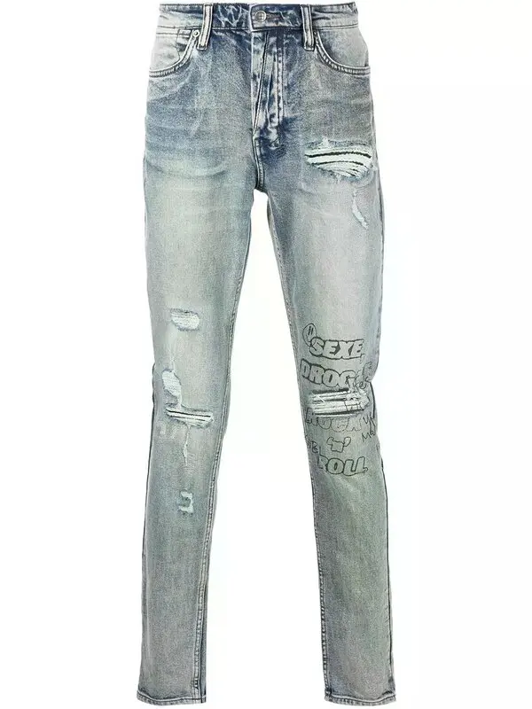 Ksubi Slim-fit Distressed Denim Jeans