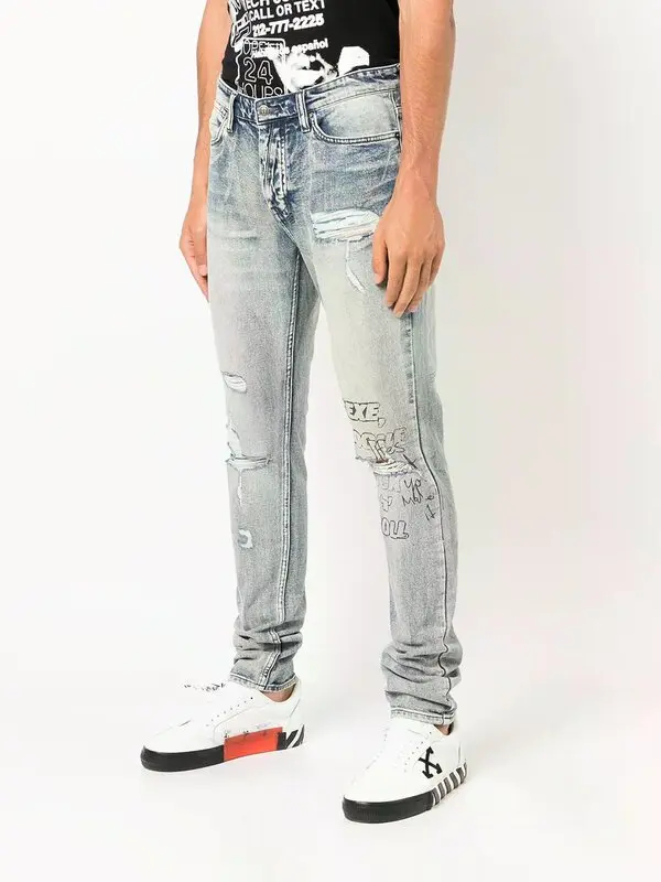 Ksubi Slim-fit Distressed Denim Jeans