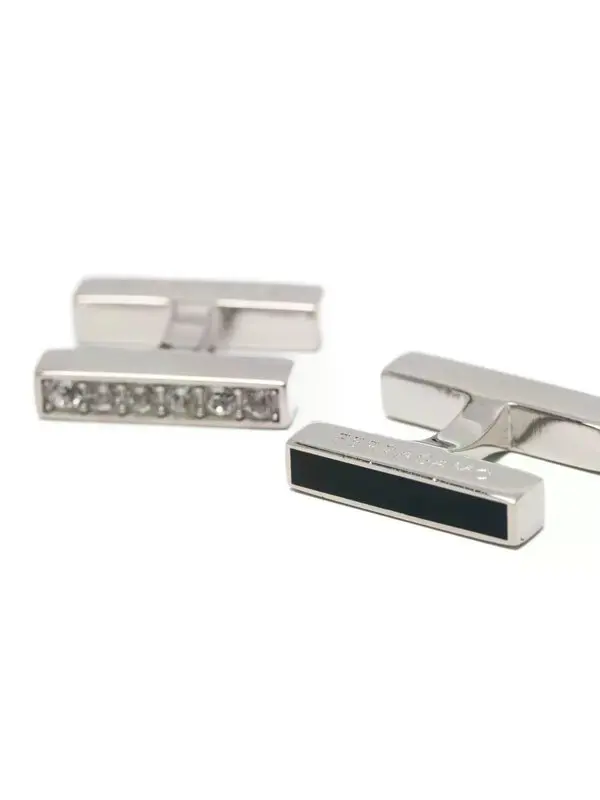 FERRAGAMO Crystal-embellished Logo-engraved Cufflinks