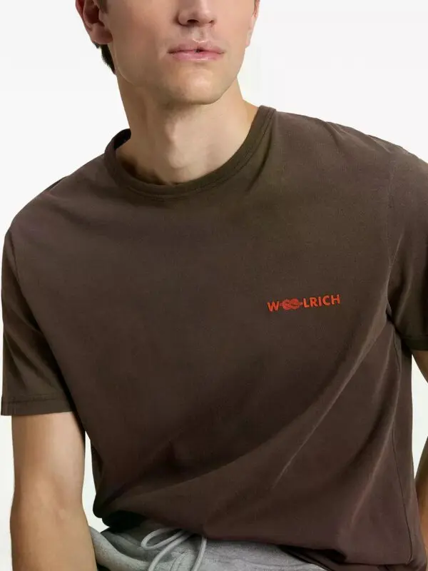 Woolrich Garment-dyed Graphic-print T-shirt