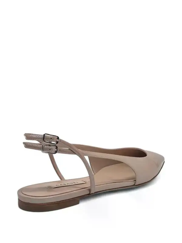 Casadei Pointed-toe Patent Slingback Ballet Flats - Neutrals