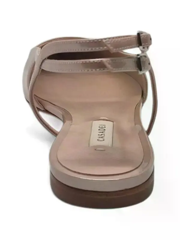 Casadei Pointed-toe Patent Slingback Ballet Flats - Neutrals