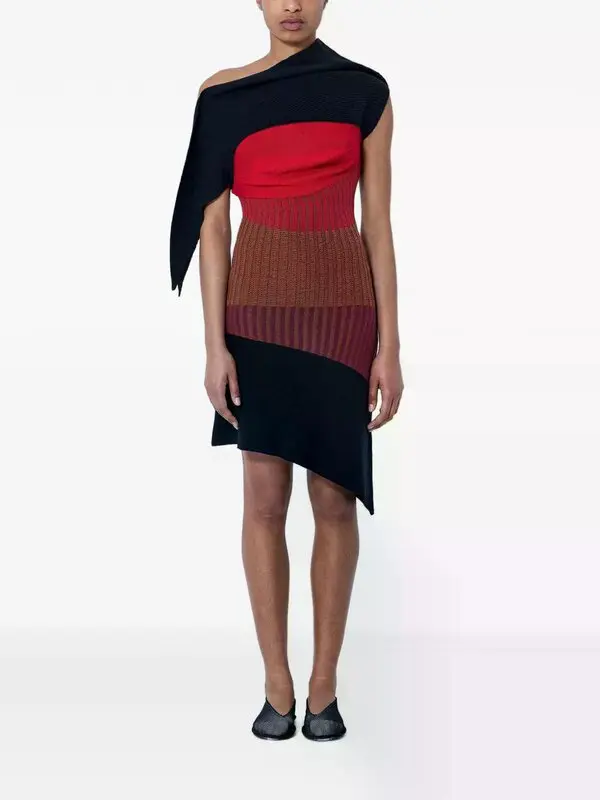 KIKO KOSTADINOV Asymmetric Neck Midi Dress - Black