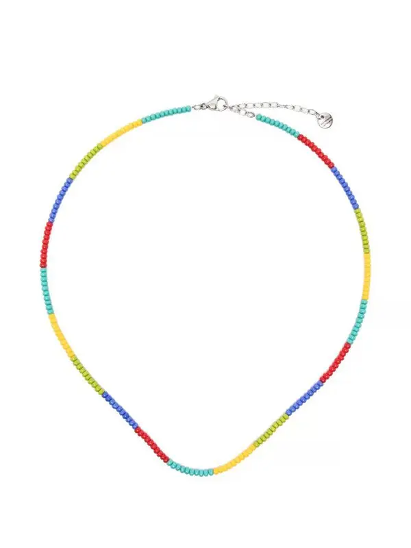 COLLANINE COLORATE Colorblock Beaded Necklace - Red