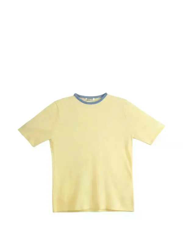 Auralee Contrast-trim Raglan Sleeve T-shirt - Yellow