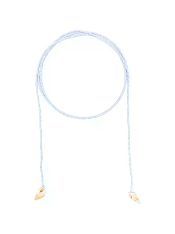 COLLANINE COLORATE Beaded Shell Pendant Necklace - Blue