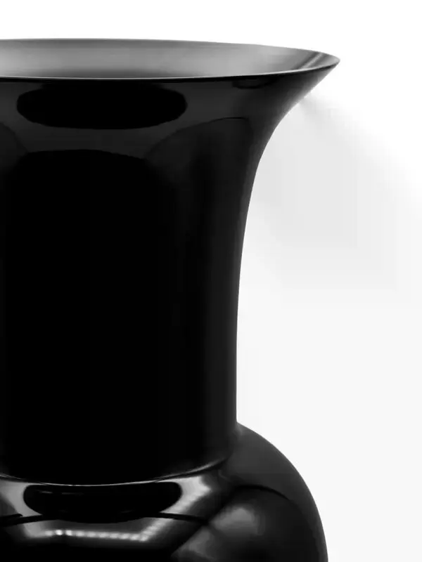 VENINI Opalino Glass Vase - Black