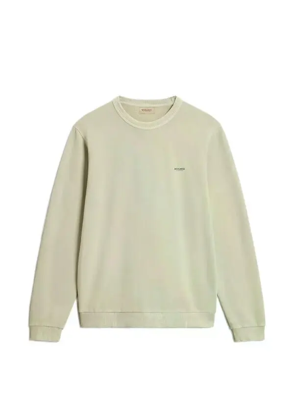 Woolrich Garment-dyed Logo-print Crew Neck Sweater