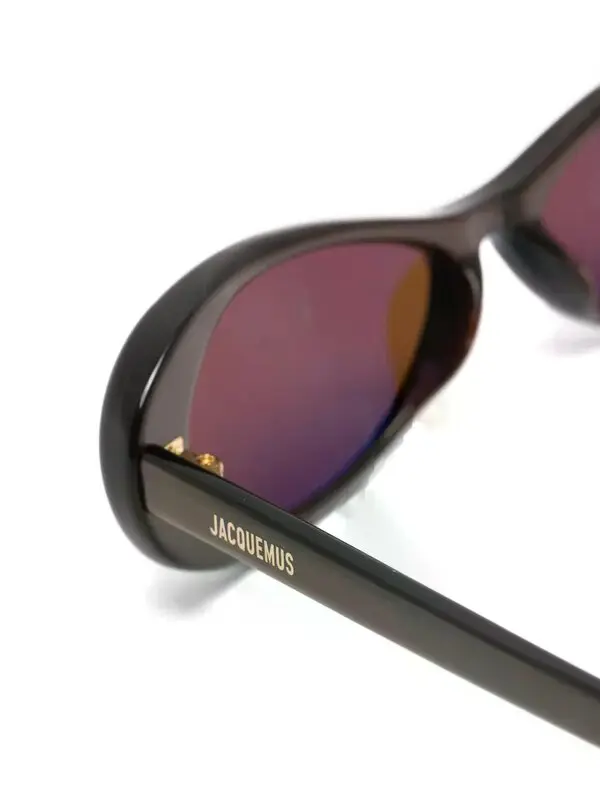 Jacquemus Oval Frame Sunglasses With Logo Lettering