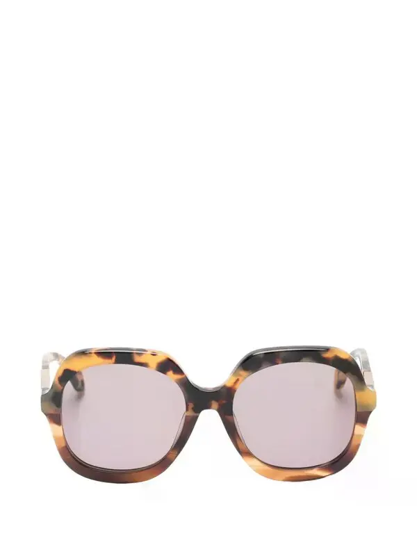 Zadig&Voltaire Tortoiseshell-effect Geometric-frame Sunglasses - Brown