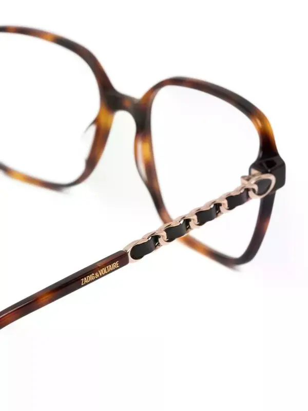 Zadig&Voltaire Tortoiseshell-effect Chain-link Eyeglasses