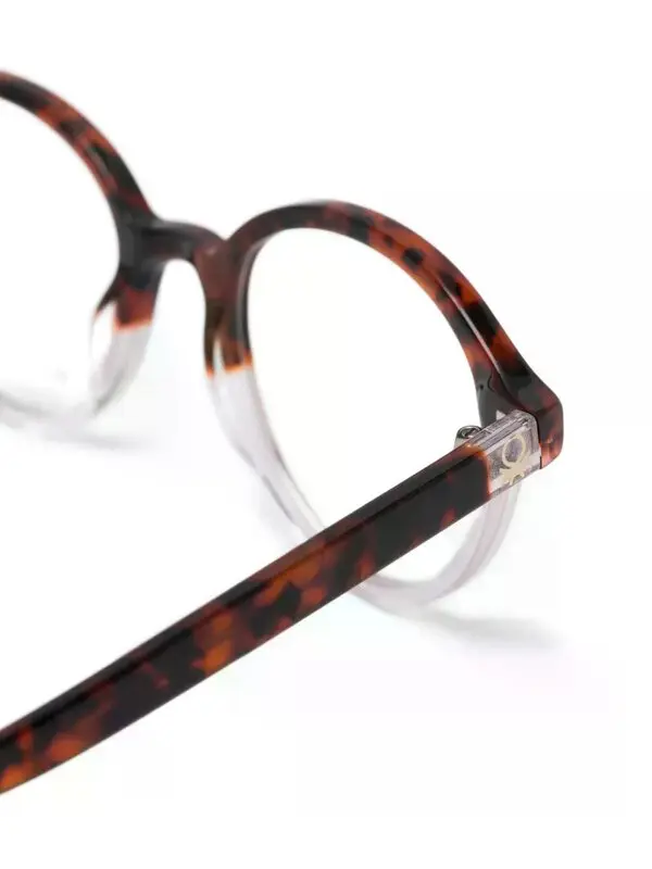 BENETTON Tortoiseshell-effect Round-frame Eyeglasses