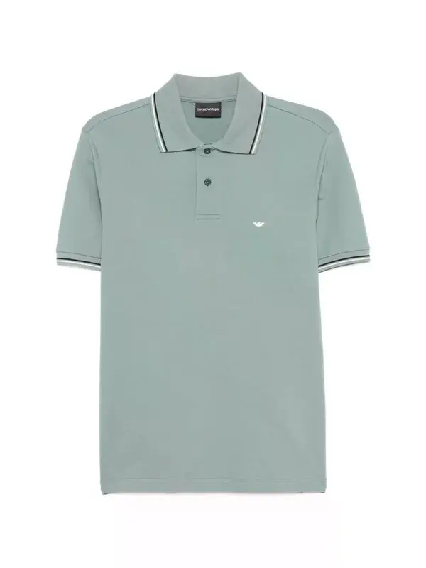Emporio Armani Logo-embroidered Polo Shirt - Blue