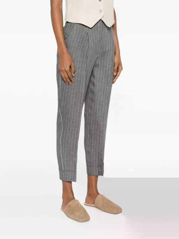 Peserico Pinstripe Pattern Pleated Trousers