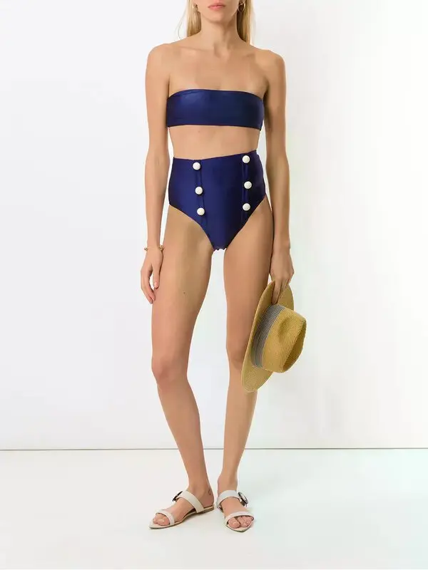 ADRIANA DEGREAS High Rise Bikini Set - Blue