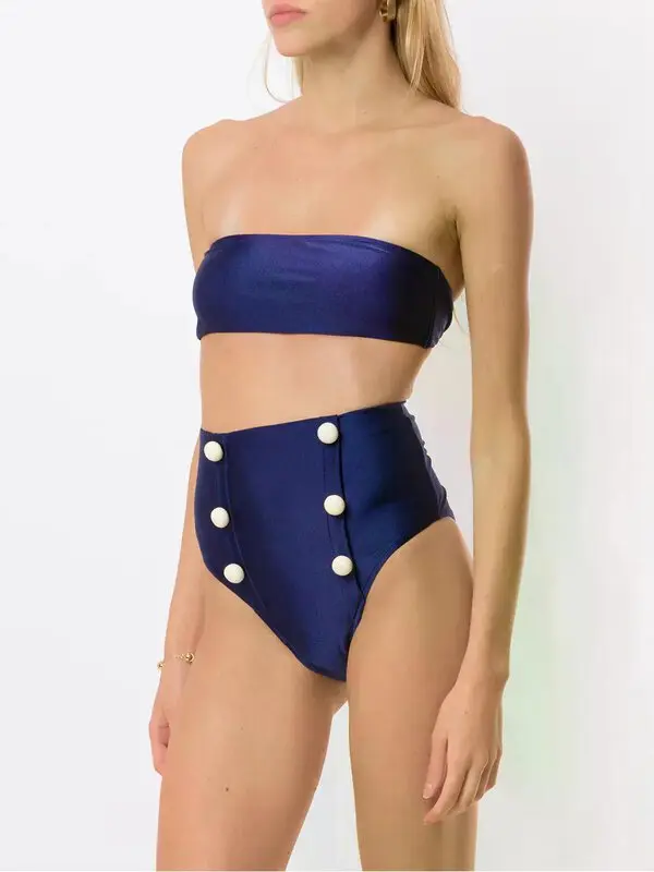 ADRIANA DEGREAS High Rise Bikini Set - Blue
