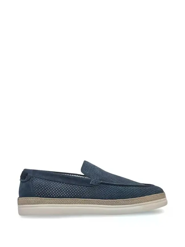 BARRETT Perforated Suede Loafers - Blue