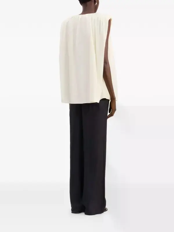 Loulou De Saison Ivory Pleated Sleeveless Top