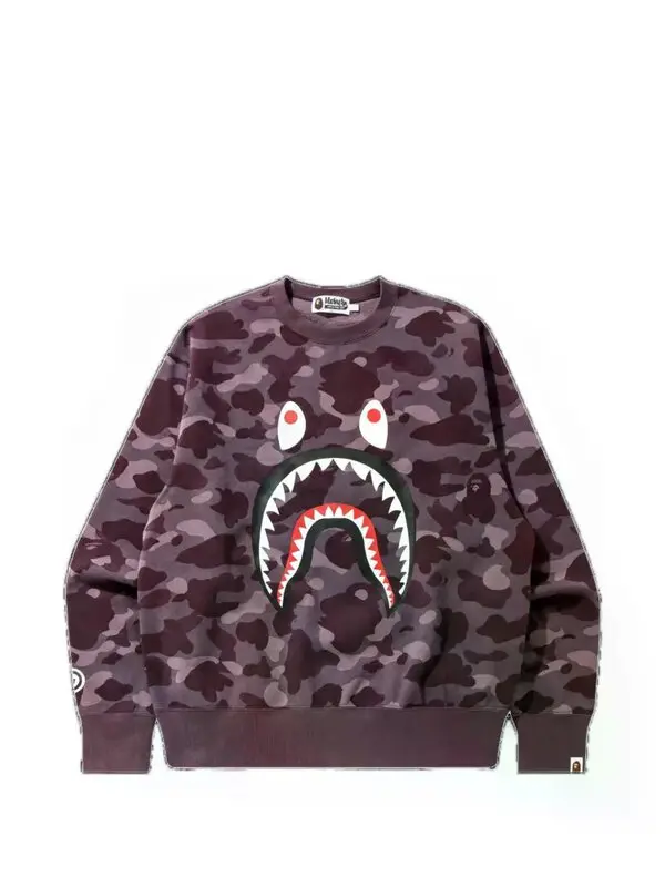 A BATHING APE Color Camo Shark Sweatshirt - Red
