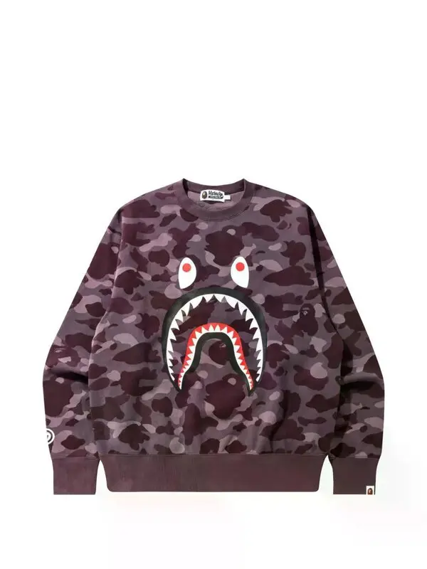 A BATHING APE Color Camo Shark Sweatshirt - Red