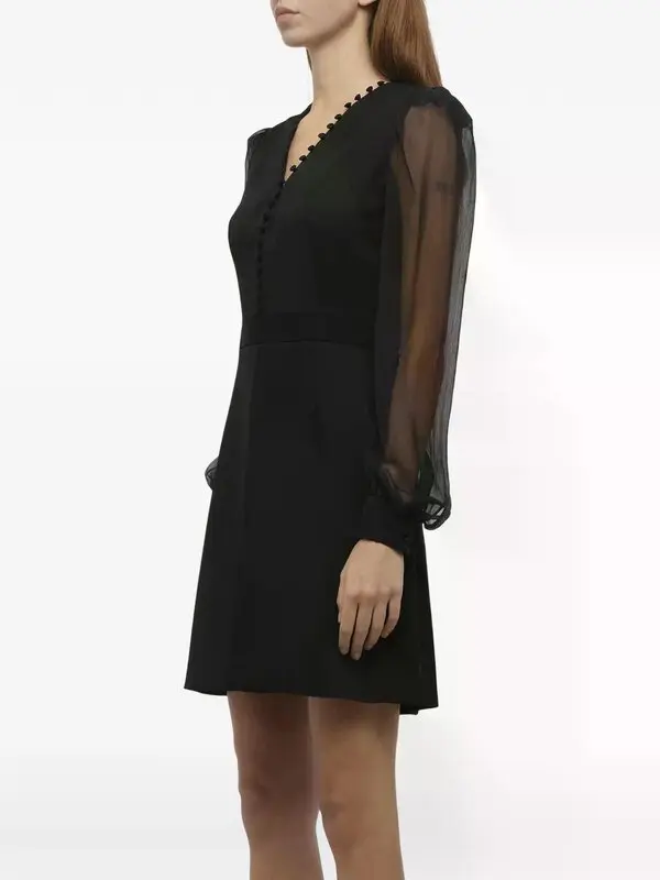 Alexander McQueen Sheer Sleeve Mini Dress