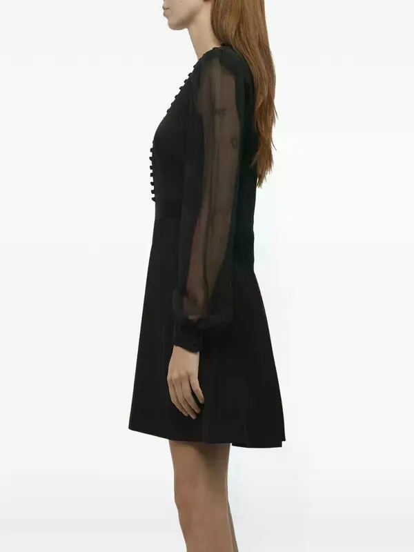 Alexander McQueen Sheer Sleeve Mini Dress