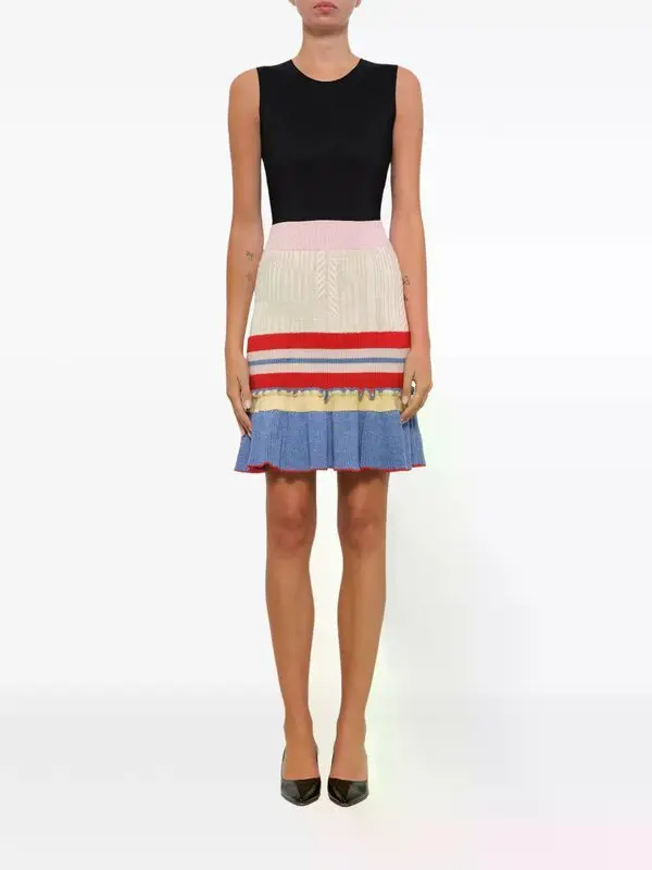 Alexander McQueen Knitted High-waisted Midi Skirt - White