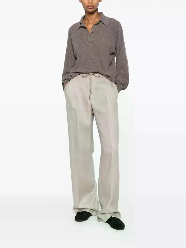 Tagliatore Pleated Linen Drawstring Trousers