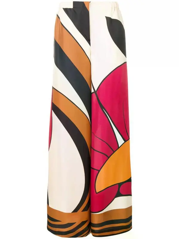 Alberta Ferretti Patterned Wide-leg Trousers