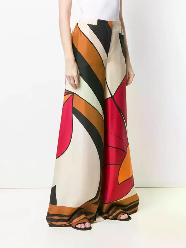 Alberta Ferretti Patterned Wide-leg Trousers