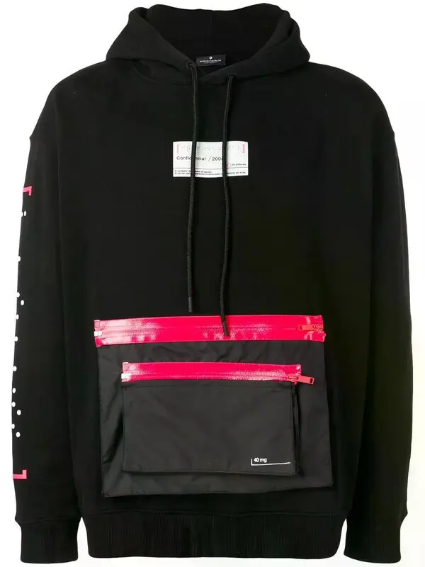 COUNTY OF MILAN Confidencial Zip Pocket Hoodie - Black