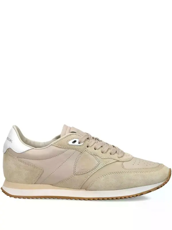Philippe Model Blville Perforated Leather Trainers - Neutrals
