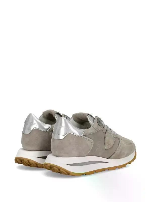 Philippe Model Tropez Haute Metallic-heel-counter Sneakers - Grey