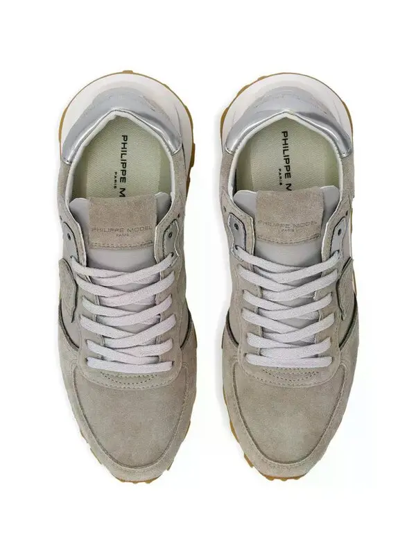 Philippe Model Tropez Haute Metallic-heel-counter Sneakers - Grey