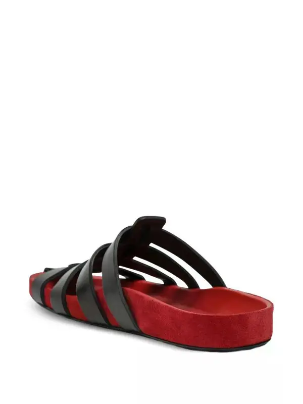 JUDE Dusty Caged Leather Slides - Black