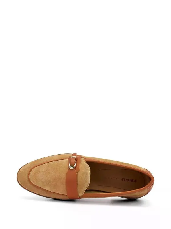FRAU Suede Buckle Detail Loafers - Neutrals