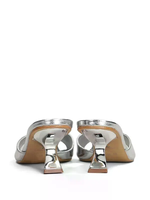 ANDREA CARRANO Tone Leather Slip-on High Heel Sandals