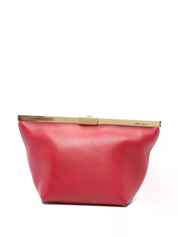 JIMMY CHOO Ganache Leather Clutch Bag - Red