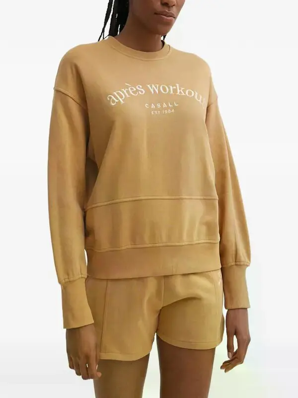 CASALL Logo Embroidered Dropped-shoulder Sweatshirt