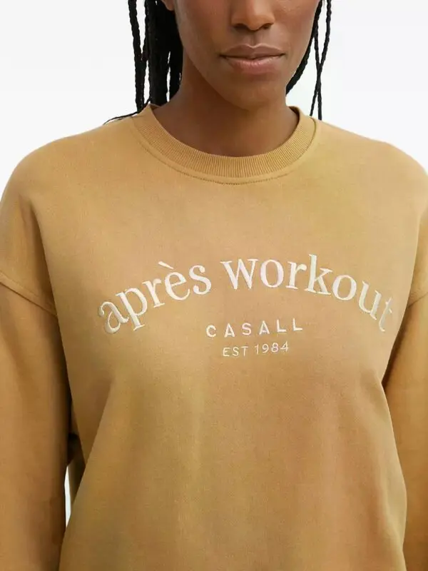 CASALL Logo Embroidered Dropped-shoulder Sweatshirt