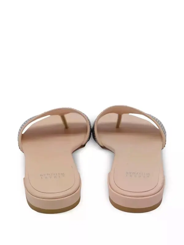 STUART WEITZMAN Embellished Leather Slide Sandals