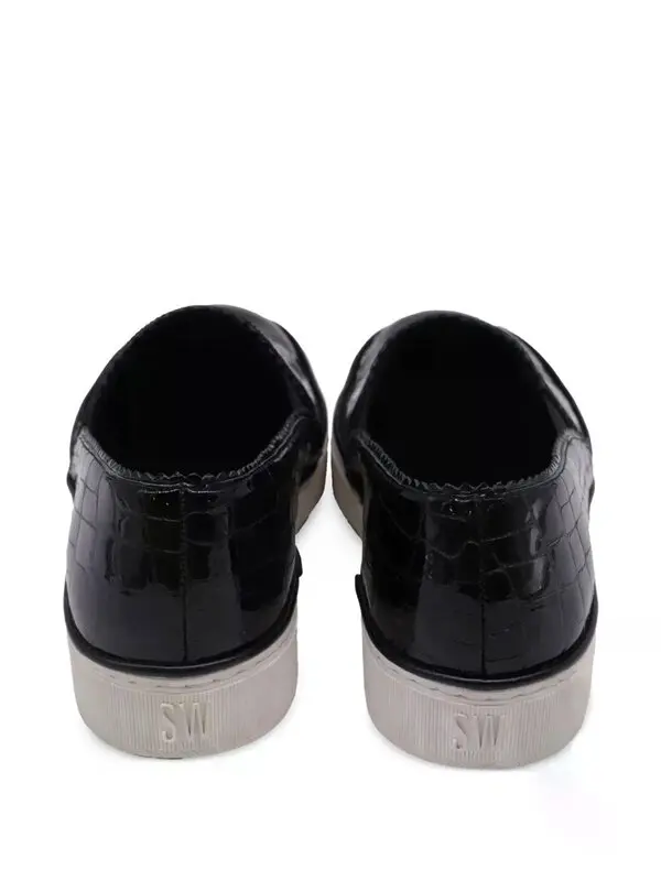 STUART WEITZMAN Croc-embossed Patent Leather Slip-on Sneakers