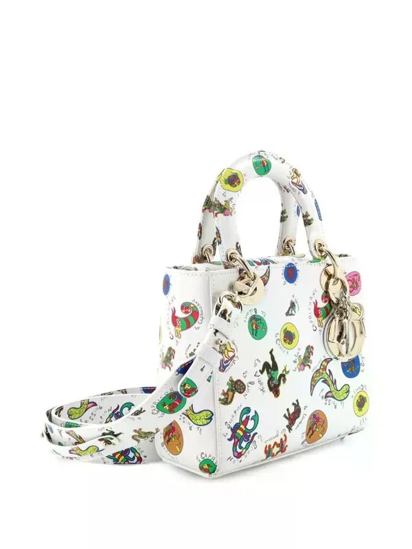 Dior Lady Bag Printed Leather Small Satchel - Multicolour