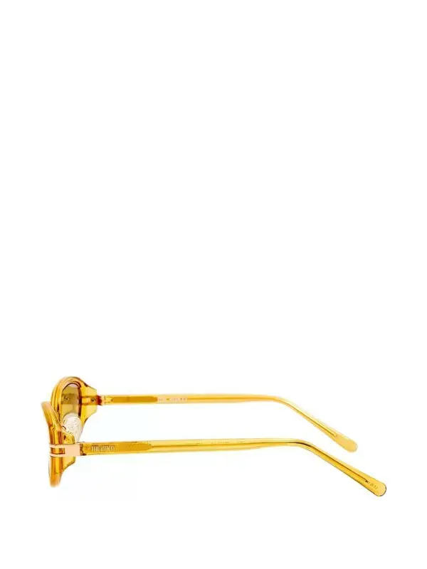 Attico X Linda Farrow Ambra Oval-frame Sunglasses - Yellow
