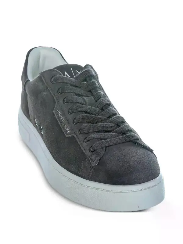 Armani Exchange Logo-print Suede Sneakers - Black