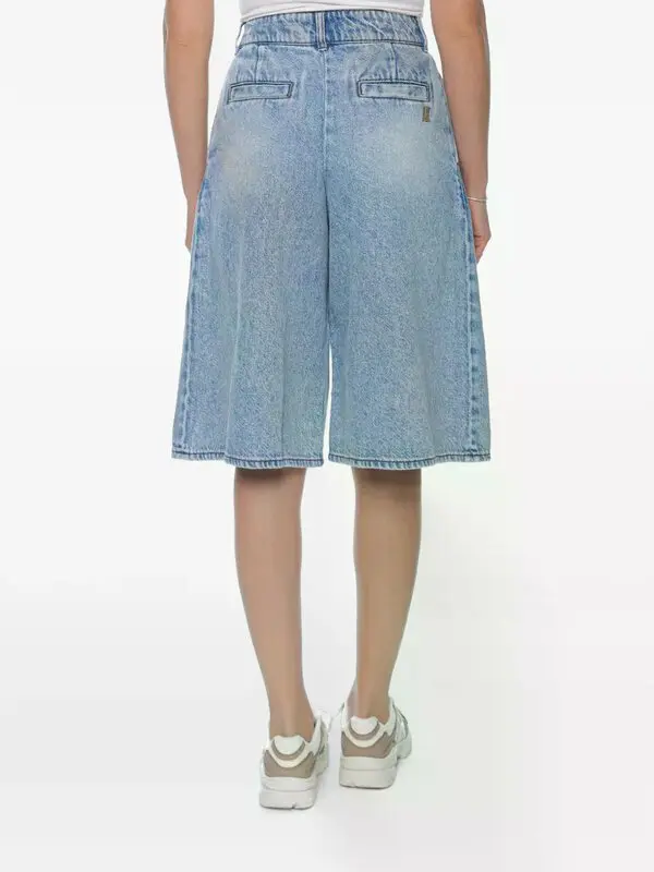 Armani Exchange Pleated Denim Culottes - Blue