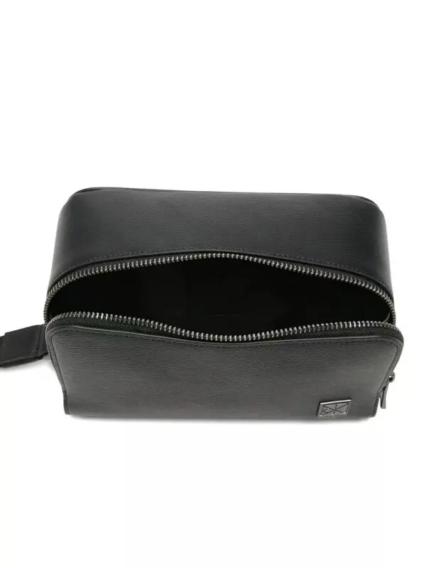 Calvin Klein Pebbled Logo Plaque Tote Bag - Black